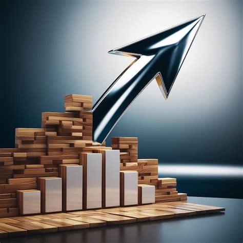 Shining Rise Up Arrow On Wooden Blocks Chart Steps From The Year 2025