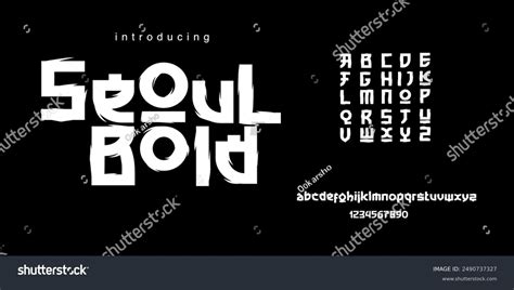 Seoul Bold Bold Font Korean Style เวกเตอร์สต็อก ปลอดค่าลิขสิทธิ์