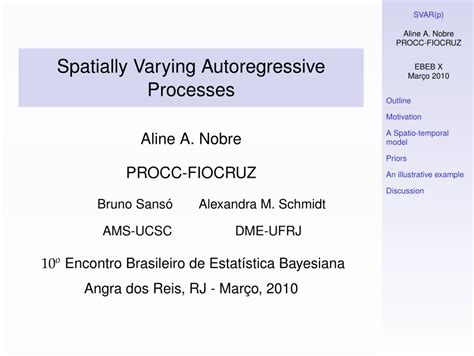 Pdf Spatially Varying Autoregressive Processes
