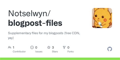 GitHub Notselwyn Blogpost Files Supplementary Files For My Blogposts Free CDN Yay