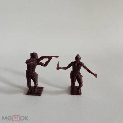 Игрушка советская фигурка СССР Огонек "Индейцы". Резина. Высота 6см ...