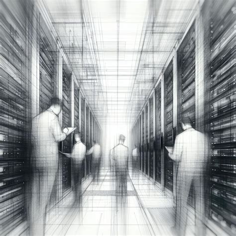 Sketch Of Server Rack Cluster In A Data Center With Generative Ai Premium Ai Generated Image