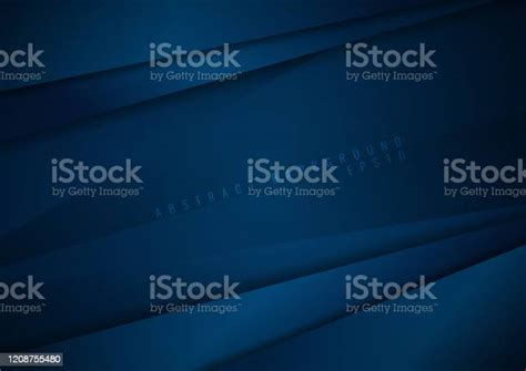 추상적인 진한 파란색 종이 배경 삼각형 은 텍스트에 대한 공간이 있는 겹치는 레이어의 모양을 만듭니다 배경 주제에 대한 스톡 벡터 아트 및 기타 이미지 Istock