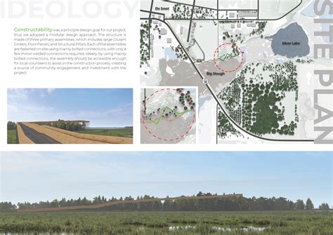 Architecture Project Curvilinear Pathway Crafted From Glulam Beams And Expanded Metal Grating