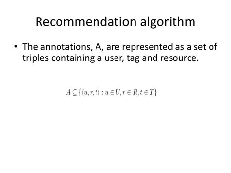 Ppt Personalized Recommendation In Social Tagging Systems Using