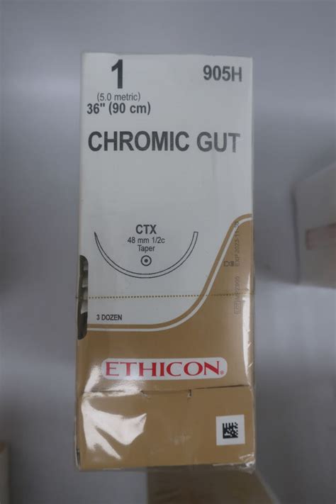New Ethicon 905h Gut Chromic Absorbable Monofilament Suture Size 1 36