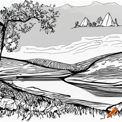 Lake Surrounded By Buffer Zones On Craiyon
