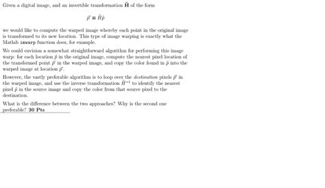 solved given a digital image and an invertible