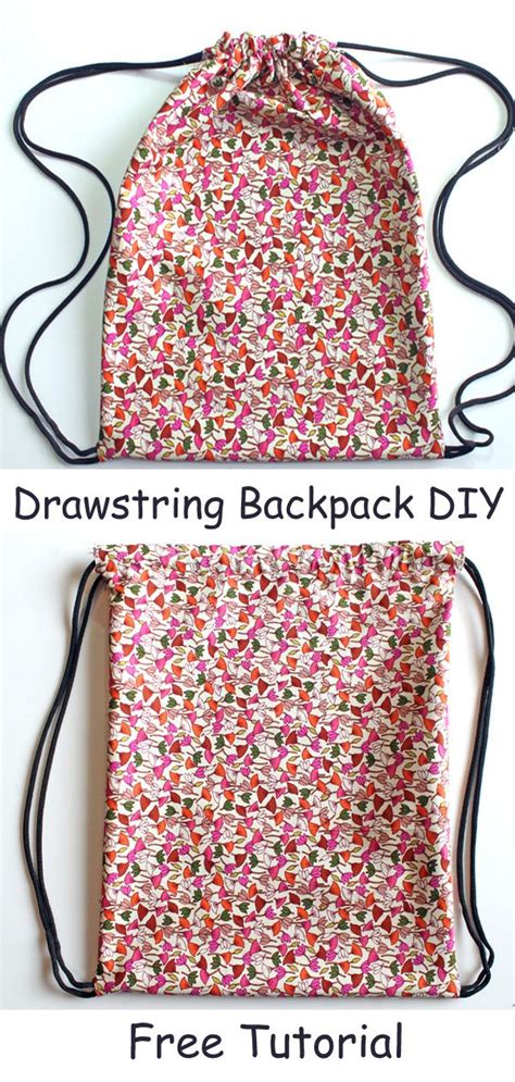 Drawstring Backpack Diy Tutorial Drawstring Backpack Diy Backpack