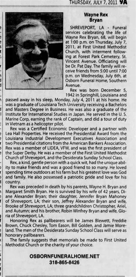 Obituary For Rex Bryan ™
