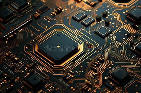 Technological Progress Is Illustrated Through A 2d Flat Circuit Board Image Stock Illustration