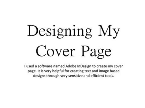 Designing And Creating My Cover Page By Fred Radley Issuu