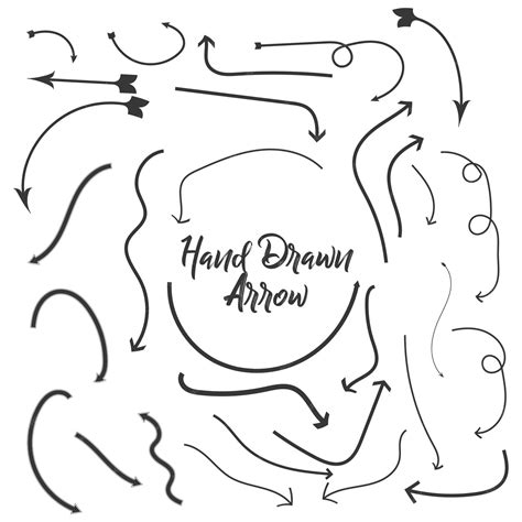 Premium Vector Set Of Hand Drawn Black Arrows Vector Collection