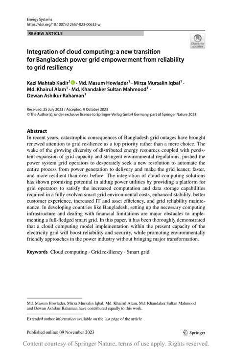 Integration Of Cloud Computing A New Transition For Bangladesh Power