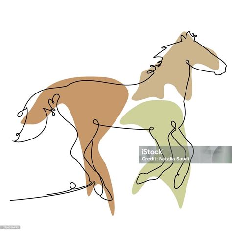 추상 벡터 일러스트 레이 션 말 실루엣 Boho 스타일 흰색 배경에 고립됨 갈기에 대한 스톡 벡터 아트 및 기타 이미지 갈기 경주마 그림자 Istock