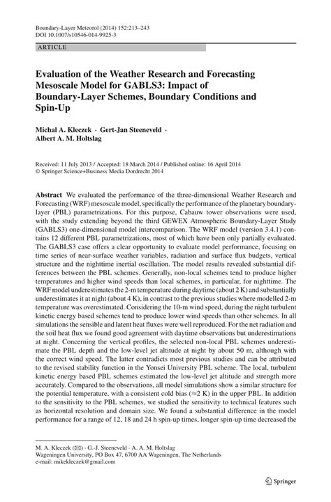 pdf evaluation of the weather research and forecasting mesoscale