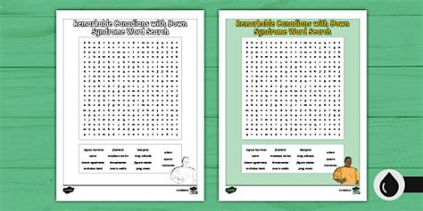 Remarkable Canadians With Down Syndrome Word Search Twinkl