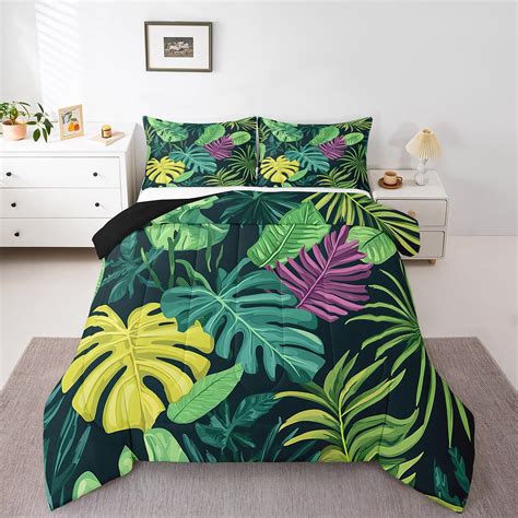 Erosebridal Botanical Palm Tree Bedding Full Comforter Set Tropical