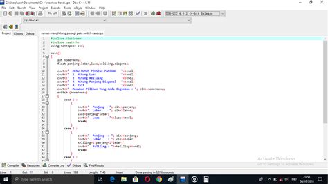 Tutorial C Program Menghitung Rumus Persegi Luas Keliling Dan Panjang Diagonal Tutorial