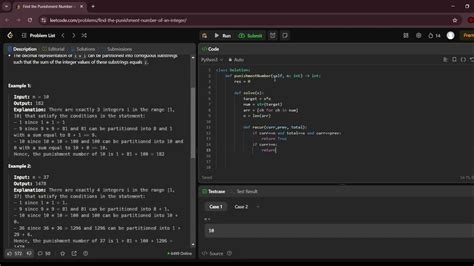 Leetcode Daily 2698 Find The Punishment Number Of An Integer Python Youtube