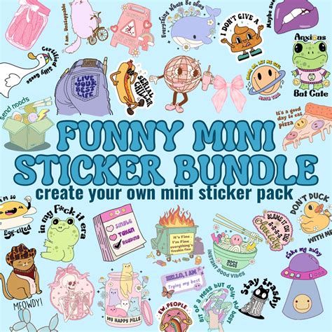 Funny Mini Vinyl Sticker Pack Phone Case Laptop Journal Stickers Pick