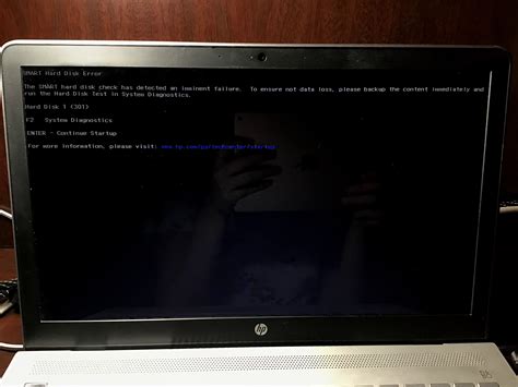 Solved Smart Hard Disk Error And Boot Device Not Found Hp Support