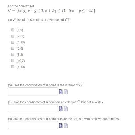 solved for the convex set c { 2 4 2 y