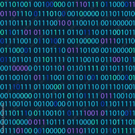 Binary Code Vector Seamless Pattern Zero One Computer Code Background