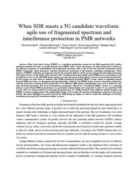 When Sdr Meets A 5g Candidate Waveform Pdf Orthogonal Frequency Division Multiplexing