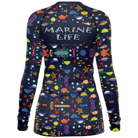 Marine Life Women Rashguards Snorkeling Rashguards Diverbubbles