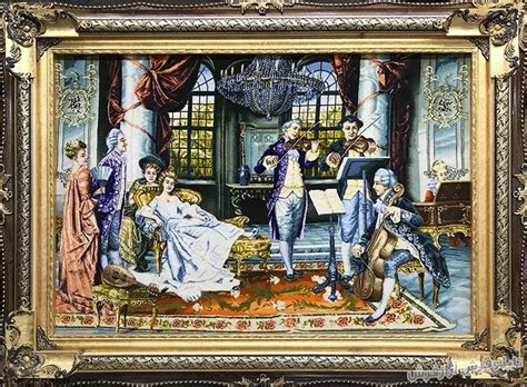 تابلوفرش دستباف طرح ویولون زن