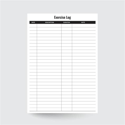 Workout Log Excel Template