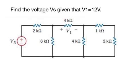 Solved Find The Voltage Vs Given That V112 V