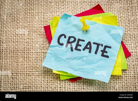 Create Reminder On A Sticky Note Creativity Concept Stock Photo Alamy