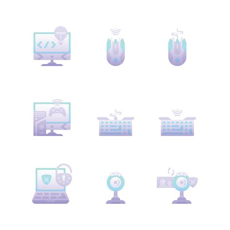 Gradient Computer External Hardware Components Icons 16119447 Vector