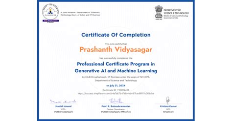 Kattoju Prashanth Vidyasagar On Linkedin Professional Certificate