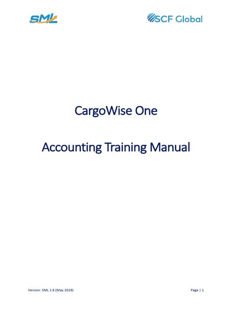Cargowise 1 Cw1 Accounting Training Document 16 Sml Logistics Pdf Free