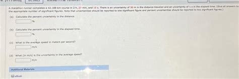 Solved A Calculate The Percent Uncertainty In The Datance