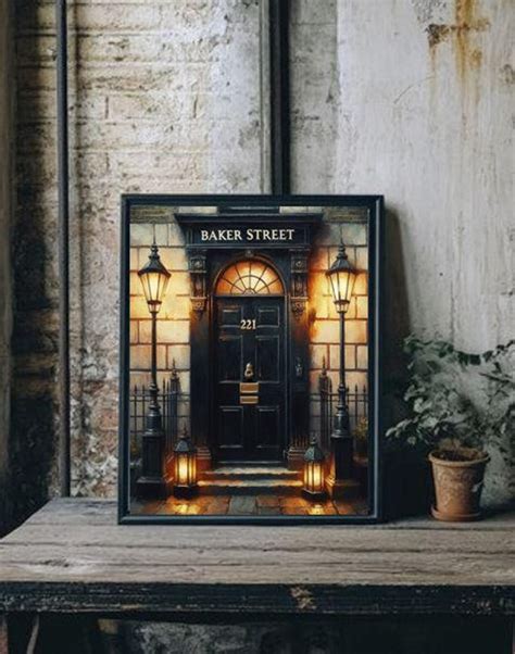 Sherlock Holmes 221 B Baker Street Door London Detective Night