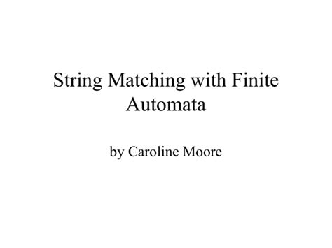String Matching