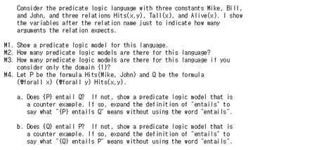 Consider The Predicate Logic Language With Three