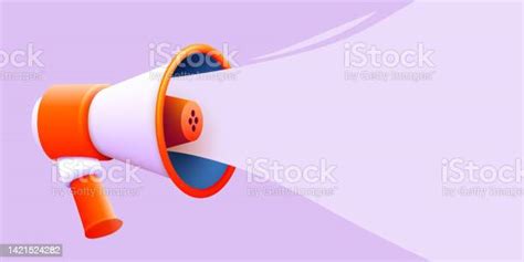 3d 메가폰 스피커 또는 라우드 스피커 불혼 메시지 버블로 홍보를 발표합니다 메가폰 3d 시끄러운 우박 모형 벡터 일러스트레이션