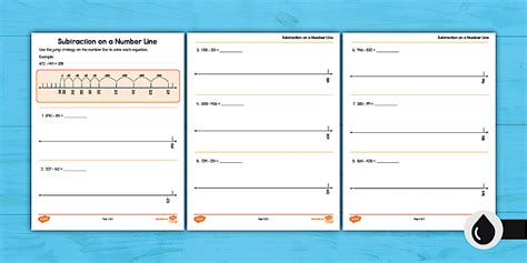 subtraction using a number line activity teacher made