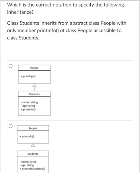 Solved Which Is The Correct Notation To Specify The