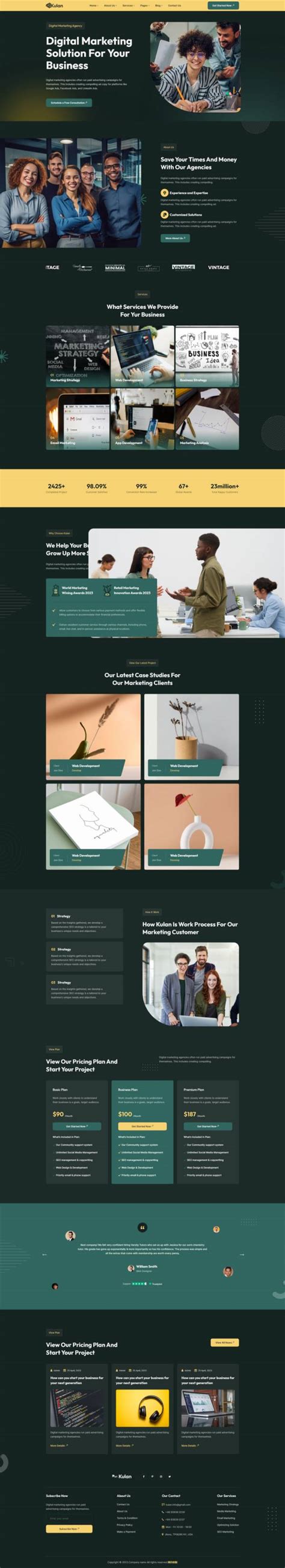 商务网页制作，蓝色营销型企业网站制作 17素材网
