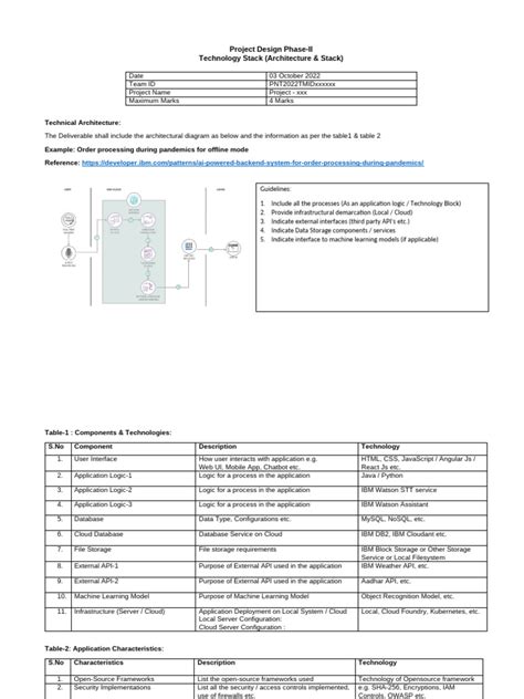 Technology Stack Template Pdf Databases Cloud Computing