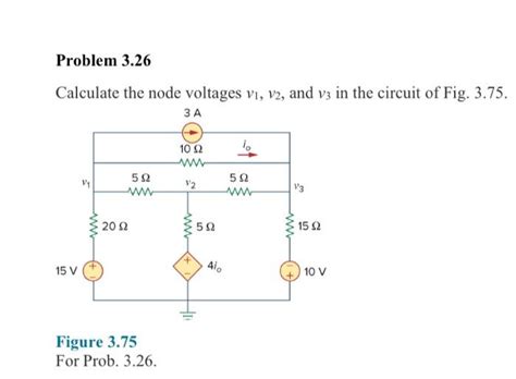 solved calculate the node voltages v1 v2 and v3 in the