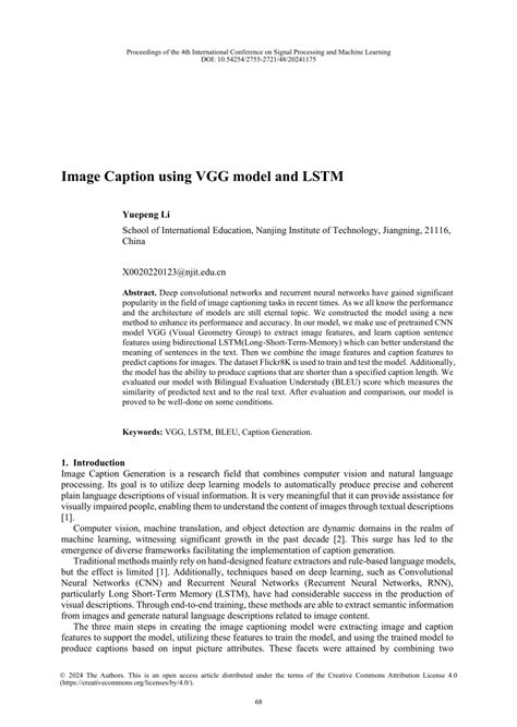 Pdf Image Caption Using Vgg Model And Lstm