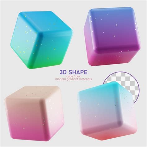 Premium Psd Multi Angle 3d Shape Cube With Modern Candy Color Gradient Isolated