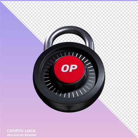 Premium Psd Crypto Lock Optimism Op 3d Icon
